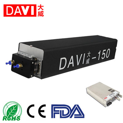 Forced Water Cooled 150W CO2 Laser Tube Peak Power 375w For Cutting Black Color