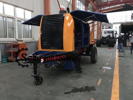 Powerful 30 m3/hr ~80 m3/hr trailer hydraulic concrete pump with diesel or electric power supplier