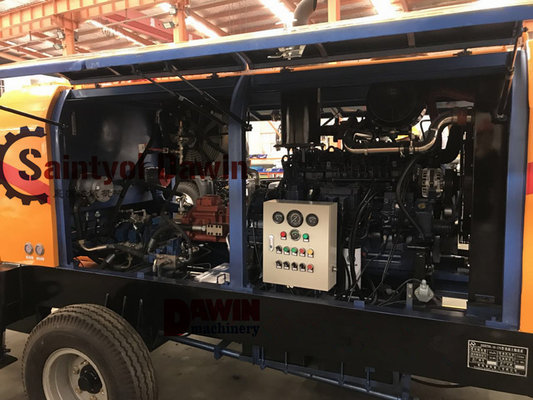 Powerful 30 m3/hr ~80 m3/hr trailer hydraulic concrete pump with diesel or electric power supplier