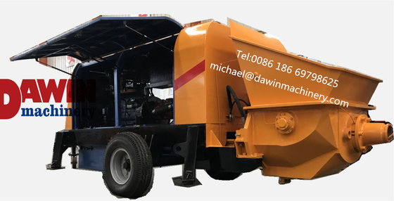 Powerful 30 m3/hr ~80 m3/hr trailer hydraulic concrete pump with diesel or electric power supplier