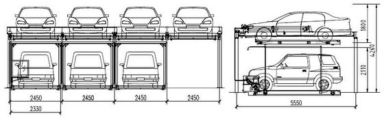 China Mechanical automatic parking system, Lift-Slide Hydraulic Puzzle Parking System PSH2 double stacker smart parking