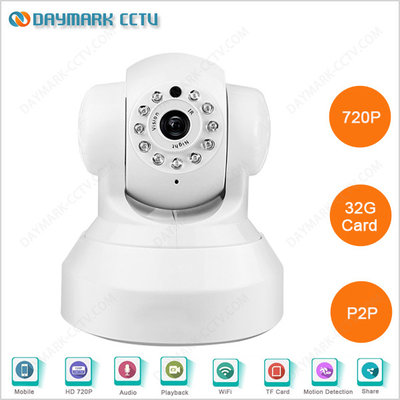 Plug and Play 720p two way audio night vision p2p ip camera wireless supplier