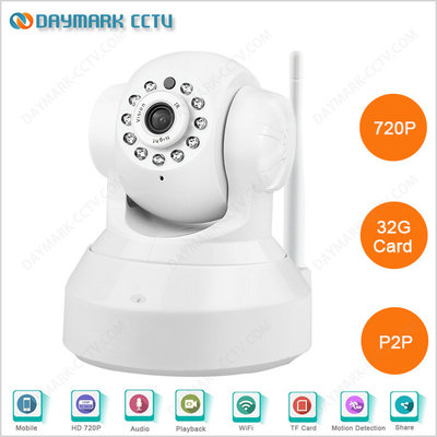 Plug and Play 720p two way audio night vision p2p ip camera wireless supplier