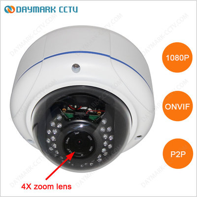 HD 1080P Waterproof Zoom IR Dome IP Camera P2P Plug and Play supplier