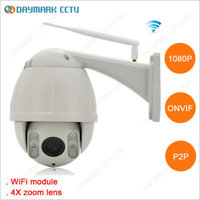 1080p 2 Megapixel P2P WIFI PTZ Outdoor Dome IP Camera supplier
