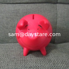China Happy cartoon pig plastic piggy bank, rubber money box promotional toys made in shenzhen supplier