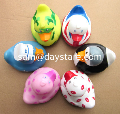 Cartoon rotocasting rubber duck vinyl toys, plastic OEM designers ducks toys supplier