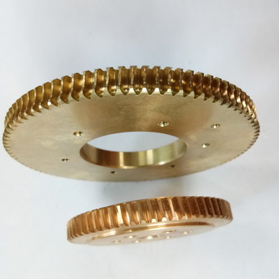 Aluminum Bronze / Brass Straight Spur Gear Casting Hobbing Spiral Tooth Profil