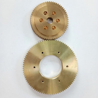 Aluminum Bronze / Brass Straight Spur Gear Casting Hobbing Spiral Tooth Profil
