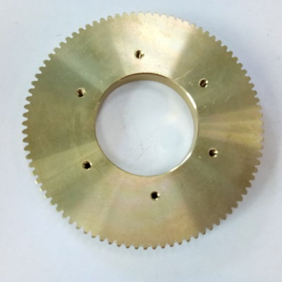 Aluminum Bronze / Brass Straight Spur Gear Casting Hobbing Spiral Tooth Profil