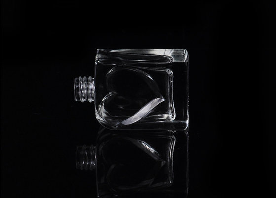 30ml Small Glass Perfume Bottles Vintage Silk Printing Heart Shape