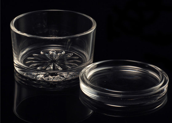 Personalised Empty Clear Glass Candle Jars With Lids , ASTM Test