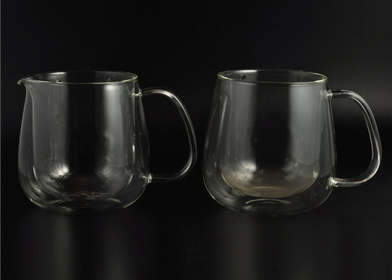 Heat Resistant Borosilicate Glass Coffee Mugs Double Wall Insulated