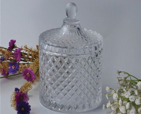Elegant White Glass Dome Candle Holder Personalised Glass Jars With Lid