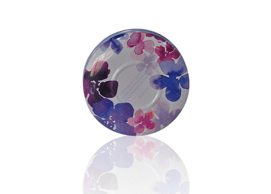 560ml Purple Printed Tin Candle Holders Refillable Wax Container