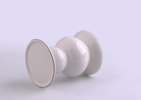 Long Stem Ceramic Candle Holder , White Ceramic Pillar Candle Holder