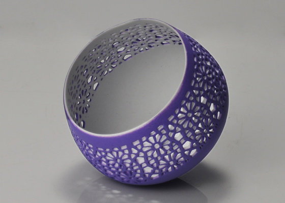 Colored Ceramic Pumpkin Candle Holder Anti Impact SGS Certification