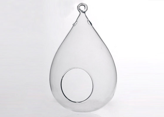 Hanging Teardrop Glass Terrarium , Hanging Glass Teardrop Candle Holders