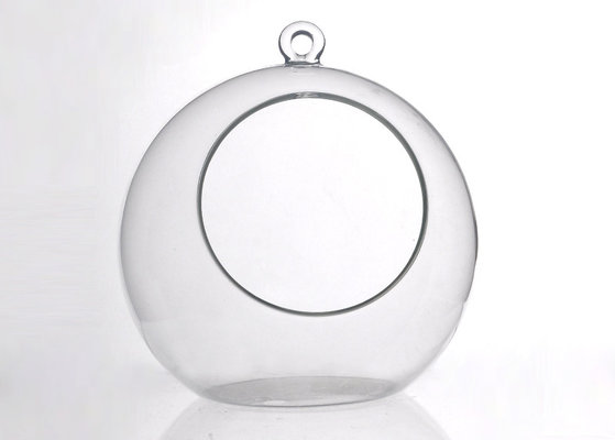 Outdoor Crystal Clear Hanging Glass Ball Candle Holder For Decorative
