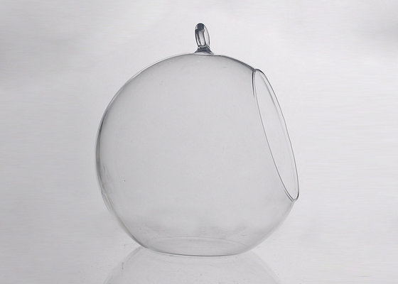 Outdoor Crystal Clear Hanging Glass Ball Candle Holder For Decorative
