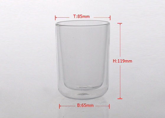 Plain Double Wall Borosilicate Glass Tea Cup Hand Blown Microwave Safe