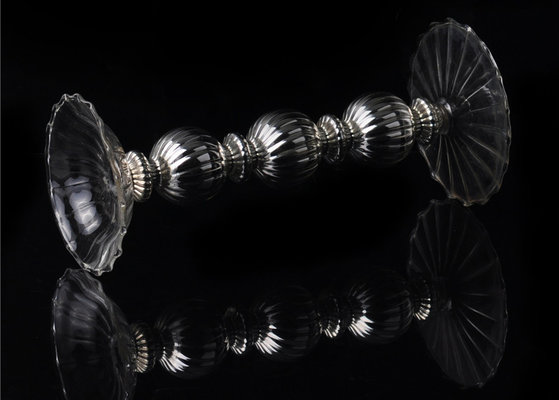 Tall Clear Glass Candlestick Holders Long Stem For Wedding Decoration
