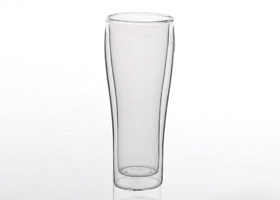 Fancy Tall Beer Double Wall Borosilicate Glass Chemical Resistance
