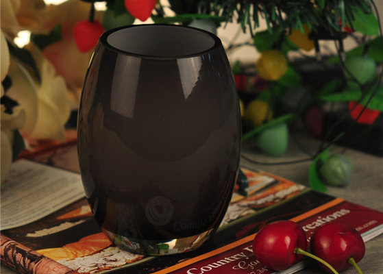 Votive Black Glass Candle Holder Hand Made / Round Candle Holder