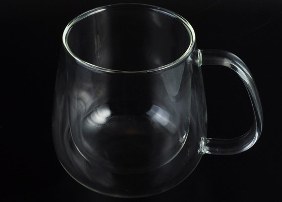 480ml Double Walled Coffee Glasses , Double Wall Glass Mug Custom Made