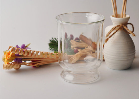 Tea Double Wall Borosilicate Glass , Double Layer Glass Cup Refillable