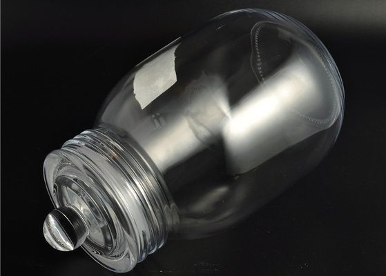 White Hermetic Glass Storage Jars Large Volume 1950Ml For Home