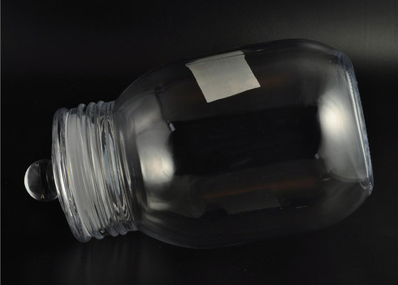 White Hermetic Glass Storage Jars Large Volume 1950Ml For Home
