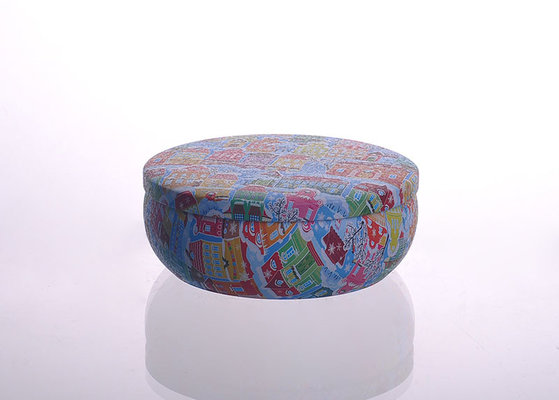 Indoor Punched Tin Candle Holders , Tin Candle Box CMYK Printing