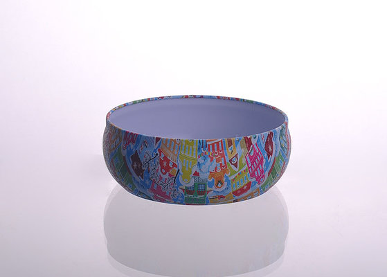 Indoor Punched Tin Candle Holders , Tin Candle Box CMYK Printing