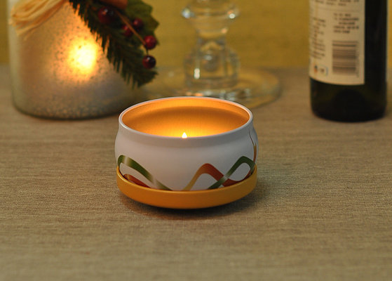 Large Colored Tin Candle Holders Box Personalised For Home Fragrance