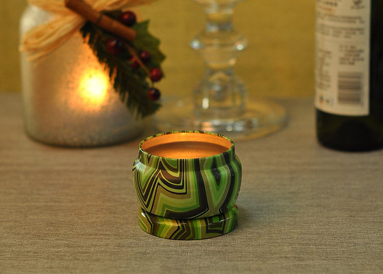 Eco Friendly Tin Candle Holders Anti Thermal Candle Wax Shock Resistant