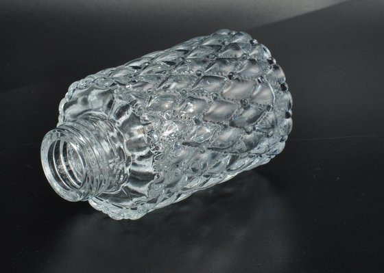 Cut Glass Perfume Bottles Antique Transparent With Emboss Pattern