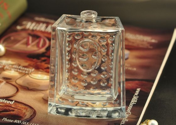 80ml Rectangle Empty Glass Perfume Bottle hobnail Pattern for Fragrances Packaging