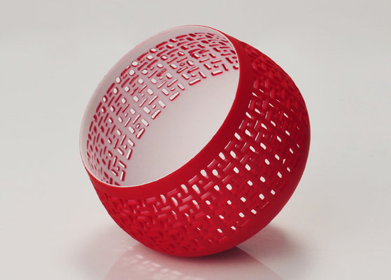 Red Votive Porcelain Candle Holder Bowl / Hollow Ceramic Candle Houses