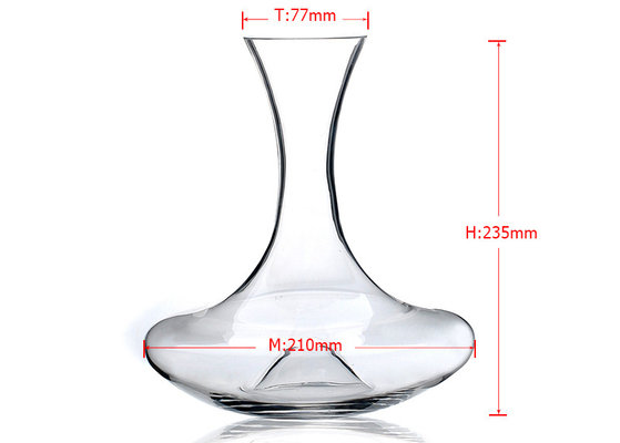 Lead Free Hand Blown Glass Wine Decanter , Red Wine Glass Decanter