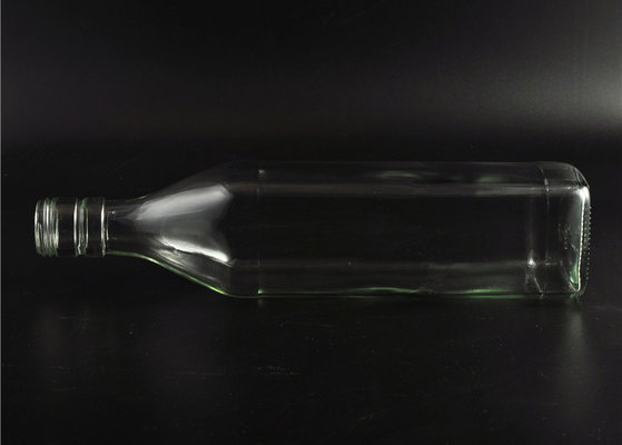 Square Wine Empty Whisky Glass Bottles Container Recyclable Clear