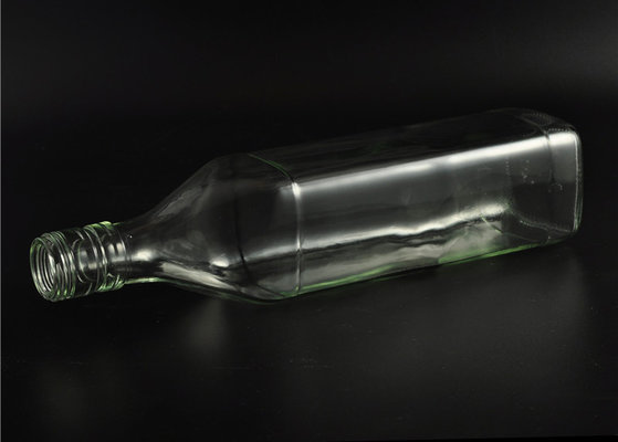 Square Wine Empty Whisky Glass Bottles Container Recyclable Clear