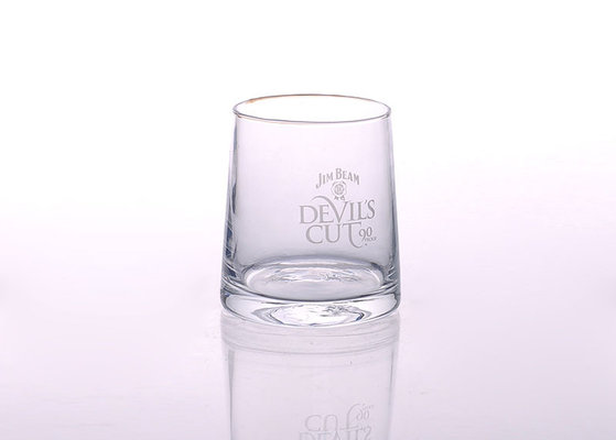 Whisky Clear Water Glass Tumblers with Lids Frosted Decal Printed