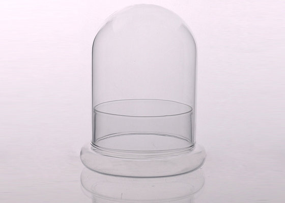 Short Candle Holder Transparent , Glass Candle Cloche Cake Dome Cover