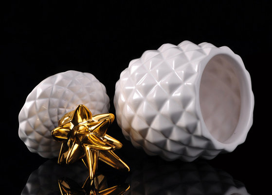 White Ceramic Candle Holder Modern Candle Holders Unique Pine Apple Shaped