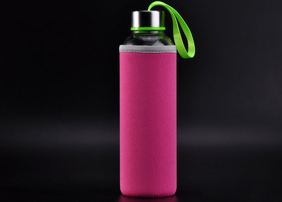 Nice High Double Wall Borosilicate Glass sports bottle , cotton protective clothing