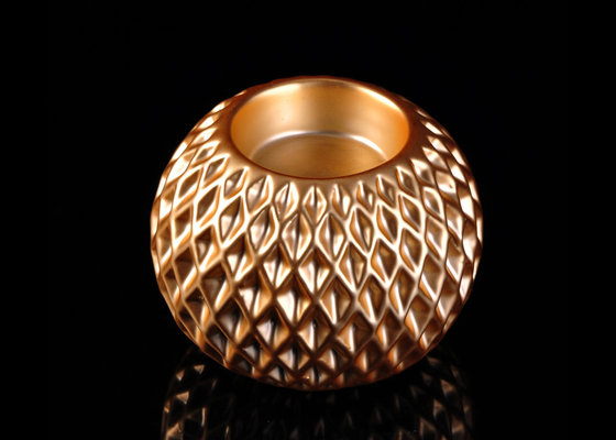 Honeycomb Design Electroplating Effect Tealight Candle Holder Made By Ceramic