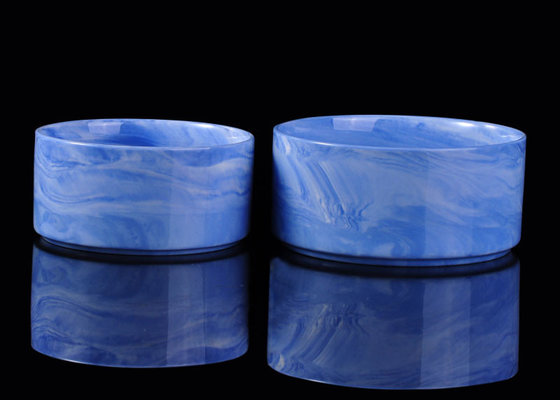 Hand made Decorative Candle Jars , Marble Ston Round personalized candle holders