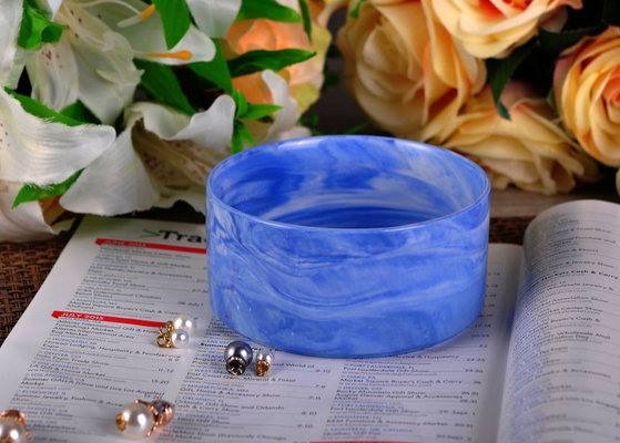 Hand made Decorative Candle Jars , Marble Ston Round personalized candle holders