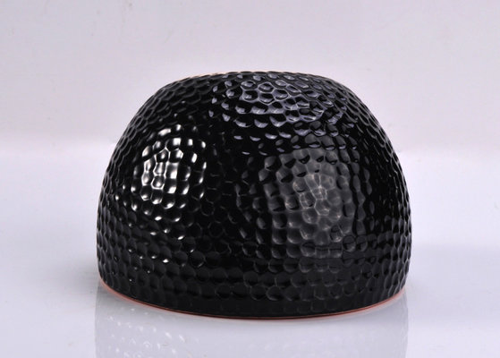 368ml Black Glazed ceramic candle containers with Rose Gold Electroplated Inside